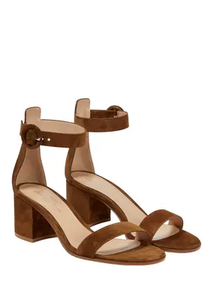GIANVITO ROSSI Versilia 60 Suede Sandals - Brown