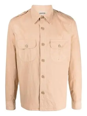 Aspesi Long-sleeve Cotton Shirt - Neutrals