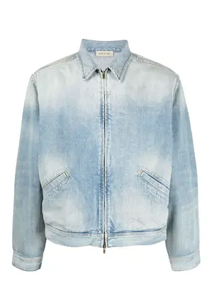Fear Of God Fear Of God Denim Zip-Up Bomber Jacket Blue