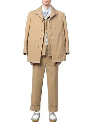 Thom Browne Single-Breasted Coat Neutrals