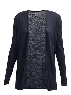 Majestic Filatures Majestic Filatures Stretch Linen Open-Front Cardigan Noir