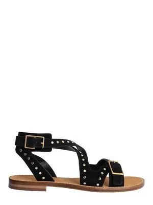 Zadig&Voltaire Cecilia Studded Strap Sandals - Noir