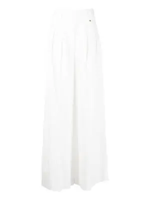NISSA Flared High-waisted Trousers - White