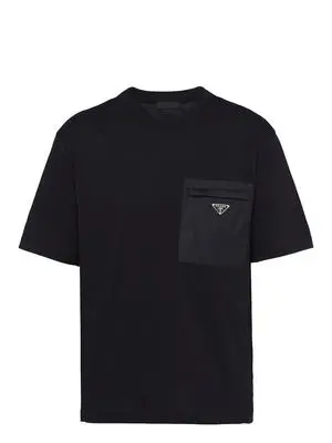 Prada Re-nylon And Jersey T-shirt - Black