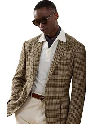 Ralph Lauren Kent Hand-tailored Plaid Sport Coat - Sage/brown