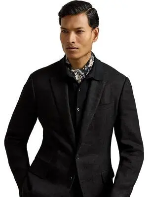 Ralph Lauren Kent Hand-tailored Herringbone Jacket - Black