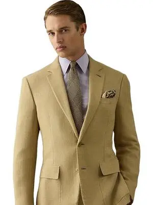 Ralph Lauren Kent Hand-Tailored Herringbone Jacket Tan