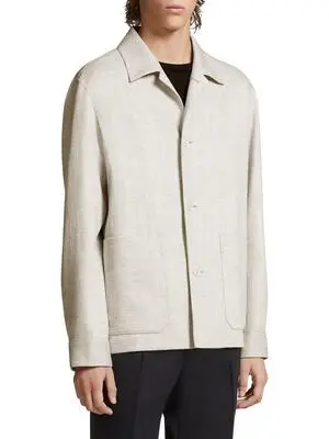 Zegna Silk And Linen Blend Chore Jacket - Natural