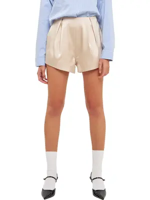 GREY LAB Grey Lab Balloon High-Waisted Shorts Beige