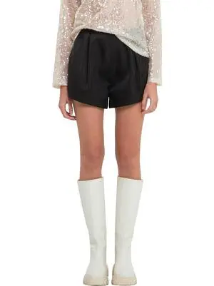 GREY LAB Balloon High-waisted Shorts - Black