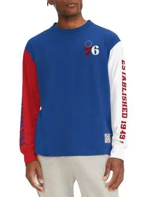 Tommy Hilfiger Philadelphia 76ers Richie Color Block Long Sleeve T-shirt - Royal