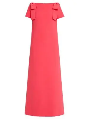Carolina Herrera Carolina Herrera Crepe Column Gown With Shoulder Bows Azalea