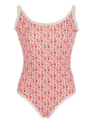 Moncler Logo One-piece Swimsuit - Orange