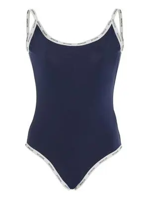 Moncler Logo Trim One-piece Swimsuit - Blue