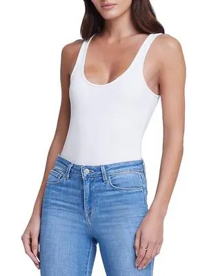 L'Agence Nica Tank Top Bodysuit - White
