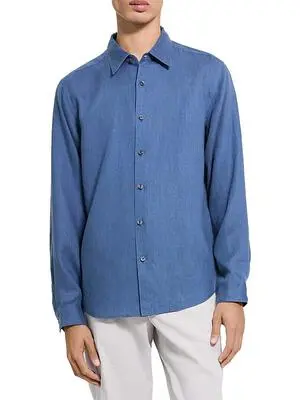 Theory Irving Shirt In Relaxed Linen - Bering
