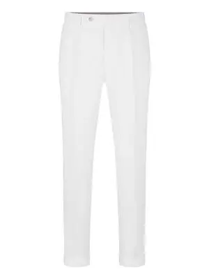 BOSS Linen Tailored Trousers - White