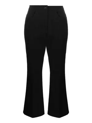 JIL SANDER Pressed-crease Flared Cropped Trousers - Black