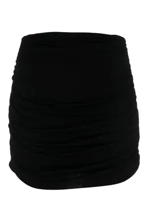 Tory Burch Ruched High-waisted Mini Skirt - Black