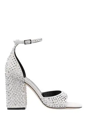 Paris Texas Holly Fiona 100mm Leather Sandals - Silver
