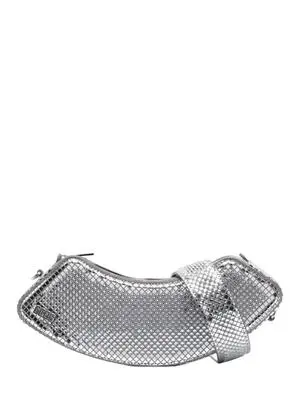 Gcds Comma Medium Mirror Shoulder Bag - Silver