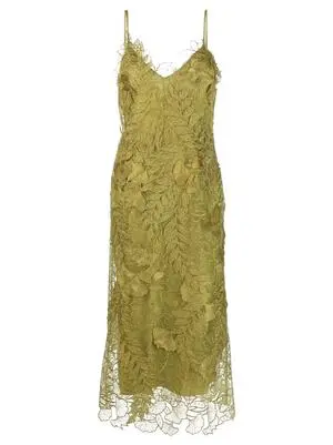Alberta Ferretti Embroidered Midi Dress - Green
