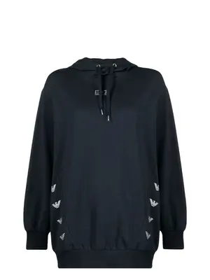 Emporio Armani Logo-print Hoodie - Blue