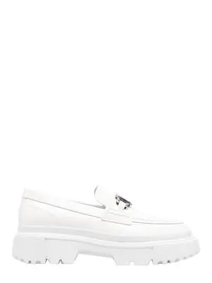 Hogan Logo-buckle 55mm Platform Loafers - White