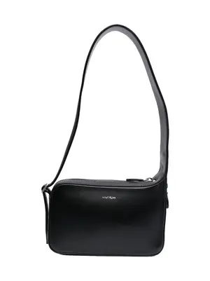 COURREGES Zipped Leather Shoulder Bag - Black