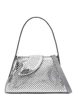 Gcds Small Comma Metallic Leather Bag - Silver