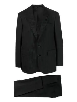 LARDINI Striped Single-breasted Suit - Black