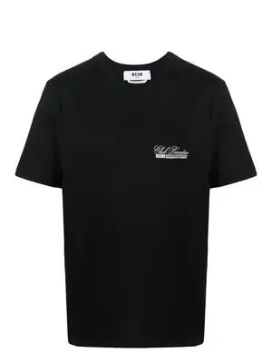 MSGM Logo-print Cotton T-shirt - Black