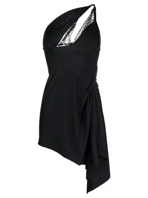 Coperni Asymmetric Mini Dress - Black