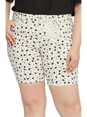 NYDJ Ella Print Side Slit Denim Shorts - Ellensburg