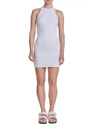 GREY LAB Cutout Rib Knit Minidress - White