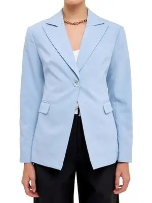 GREY LAB Single-button Blazer - Light Blue