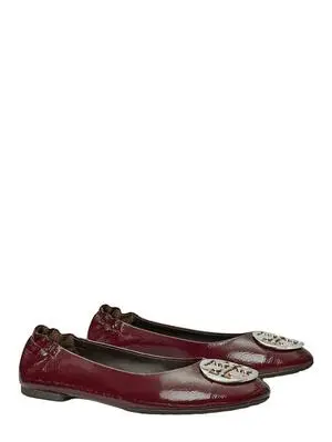 Tory Burch Tory Burch Claire Cap-Toe Ballet Flat Dark Carmine/gold/silver