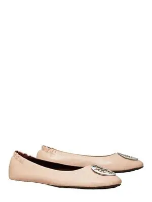 Tory Burch Tory Burch Claire Cap-Toe Ballet Flat Rose Pink/gold/silver