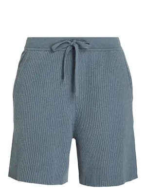 Lapointe Ribbed Cashmere Shorts - Slate Blue