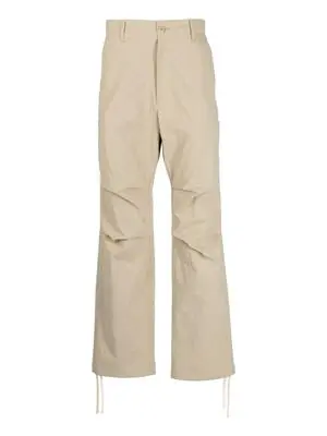 Stance Pleat-detail Cropped Trousers - Brown