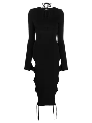 ANDREĀDAMO Cut-out Detail Knitted Dress - Black