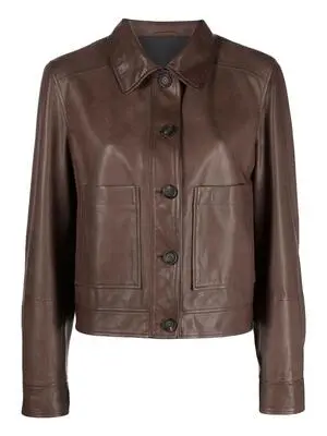 BRUNELLO CUCINELLI Button-fastened Eco-leather Jacket