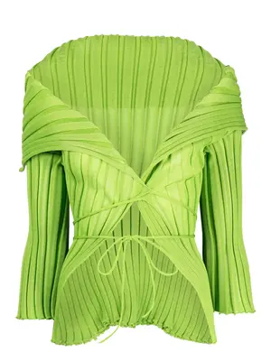 A. ROEGE HOVE A. ROEGE HOVE Ara Wide-Collar Wrap Cardigan Green