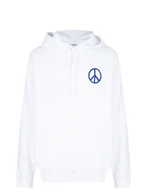 COUNTY OF MILAN Marcelo Burlon Peace Printed Hoodie - White