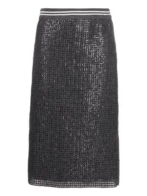 Brunello Cucinelli Sequin-embellished Midi Skirt - Grey