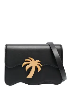 Palm Angels Palm Beach Leather Shoulder Bag - Black