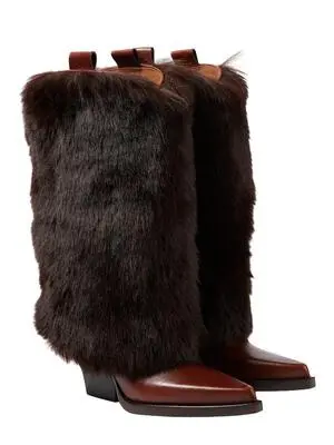 Paris Texas Leather Knee-high Boots Brown
