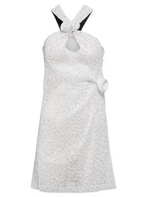 Coperni Embellished Halterneck Mini Dress - Silver