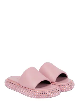 JW Anderson Embellished Leather Platform Sandals - Pink