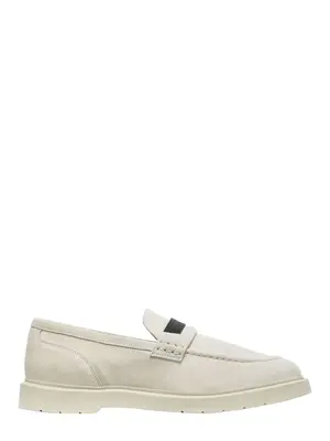 Brunello Cucinelli Leather Suede Loafers - White
